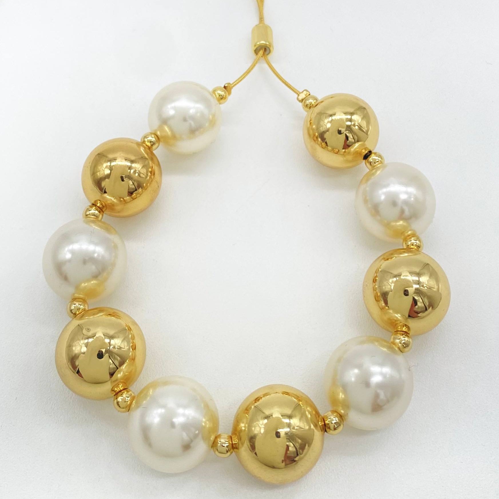 PULSERA CHAPA DE ORO 18K BOLAS – Mael Joyería