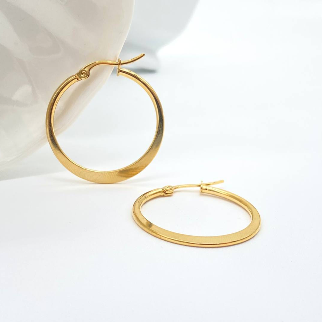 ARRACADA ACERO INOXIDABLE PLANA – Mael Joyería